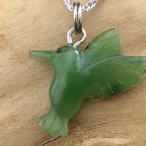 Canadian Nephrite Jade Hummingbird Pendant Jade Necklace - Etsy