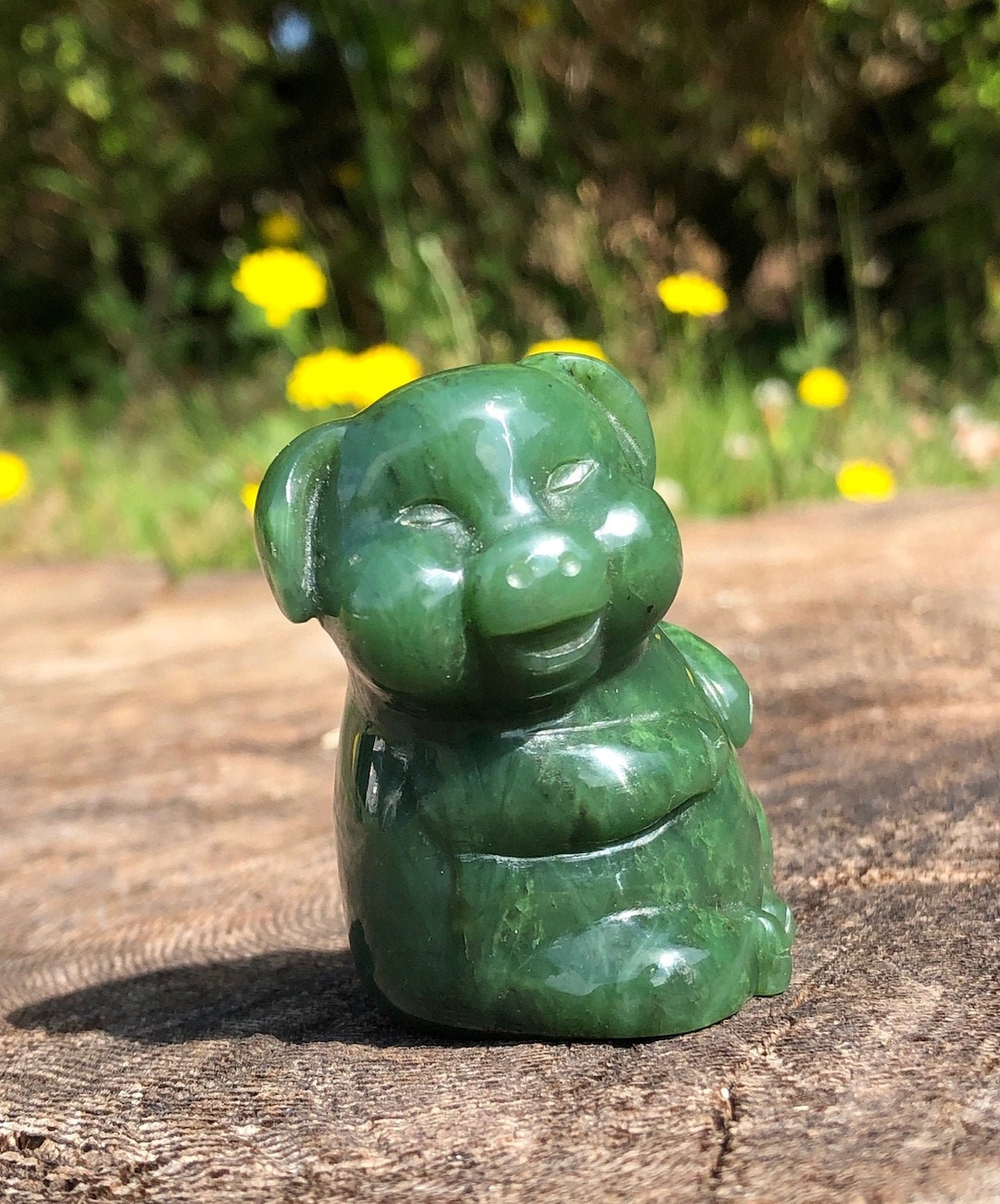 Canadian Jade Jolly Pig Animal Carving - Multiple Sizes - Green Jade ...
