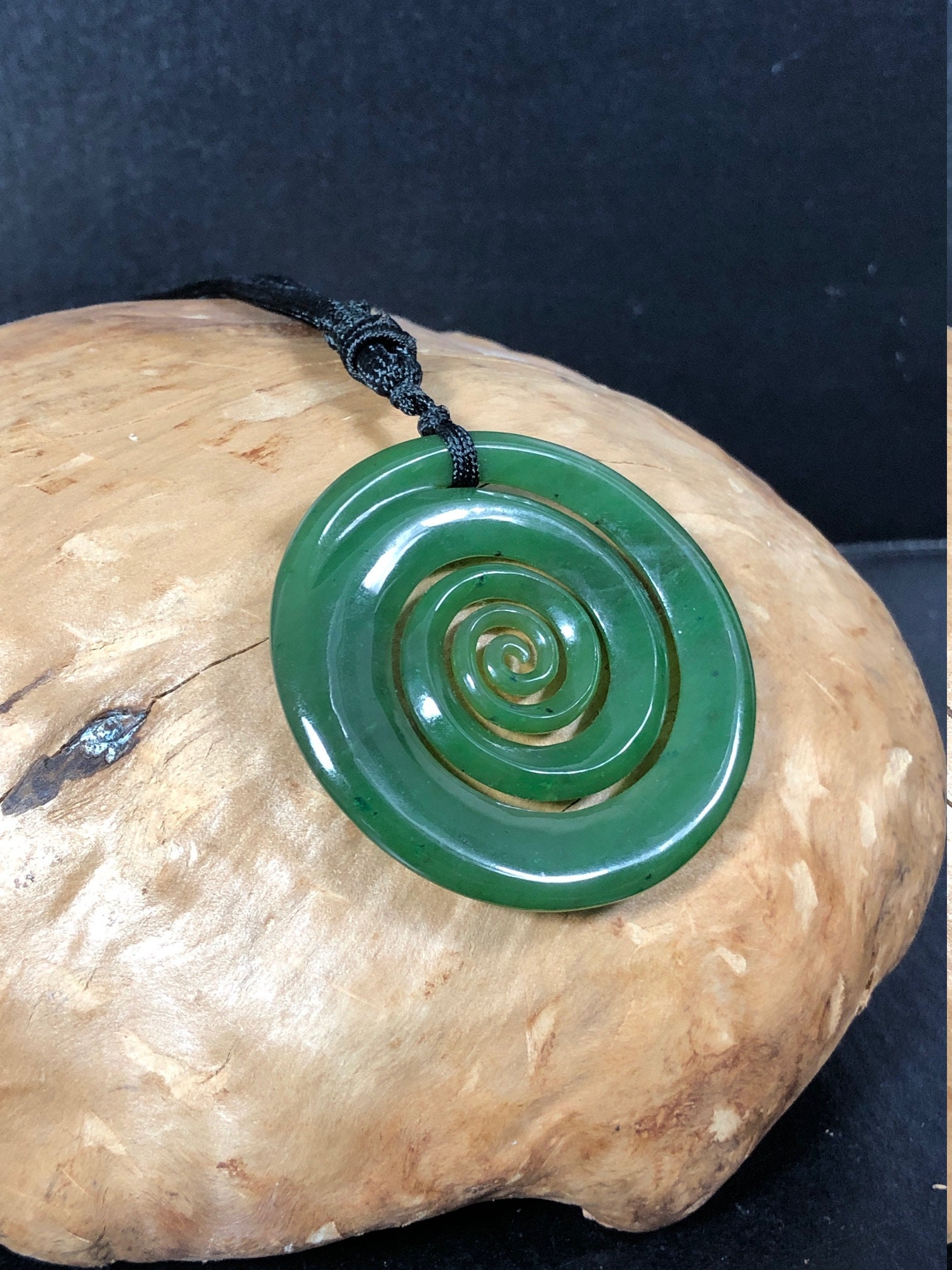 Canadian Nephrite Jade Spiral Pendant - Jade Necklace - Natural Jade ...