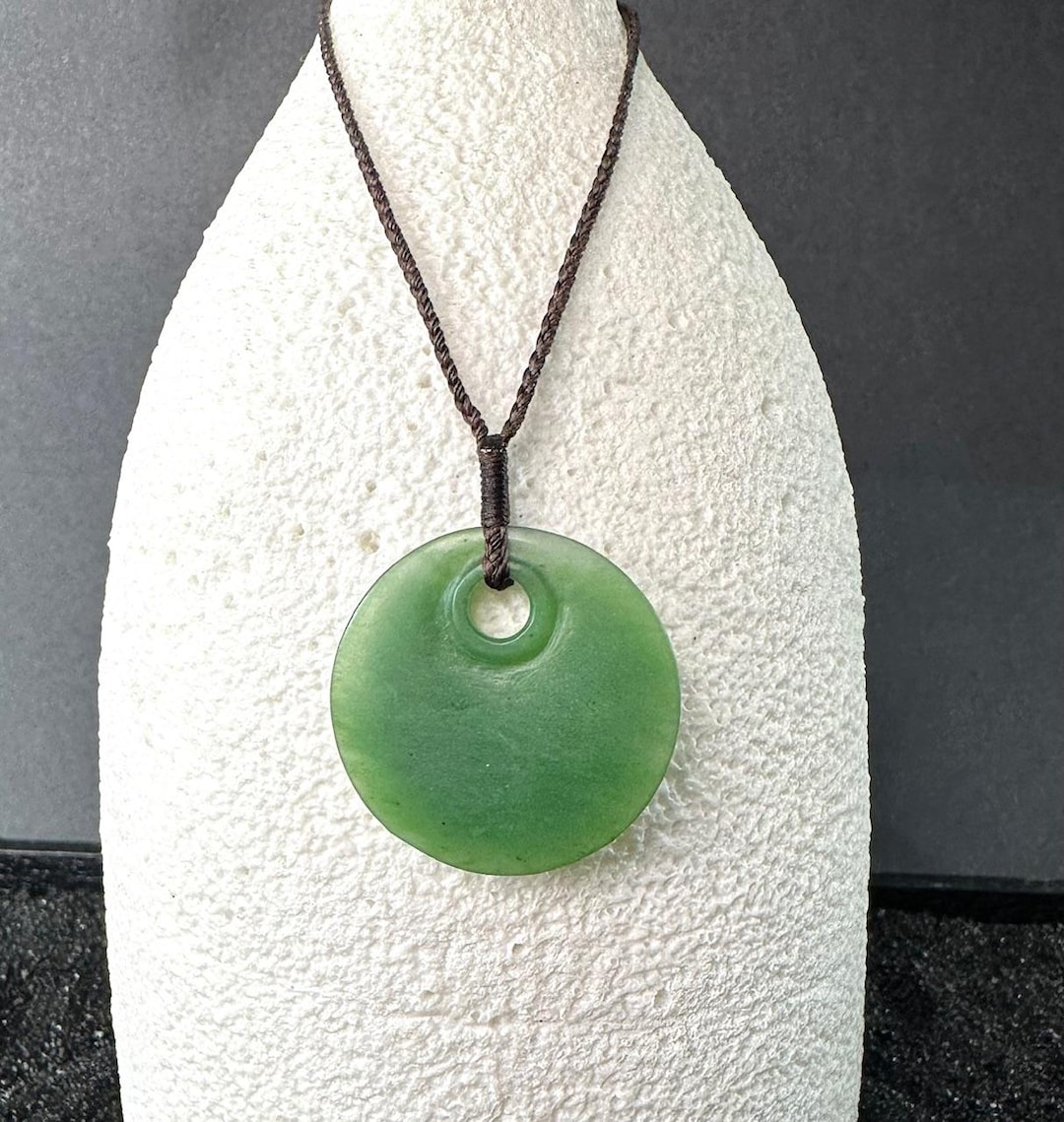 Canadian Nephrite Jade Round Pendant - Jade Necklace - Jade Donut ...