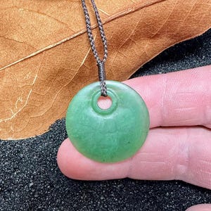 Canadian Nephrite Jade Round Pendant - Jade Necklace - Jade Donut ...