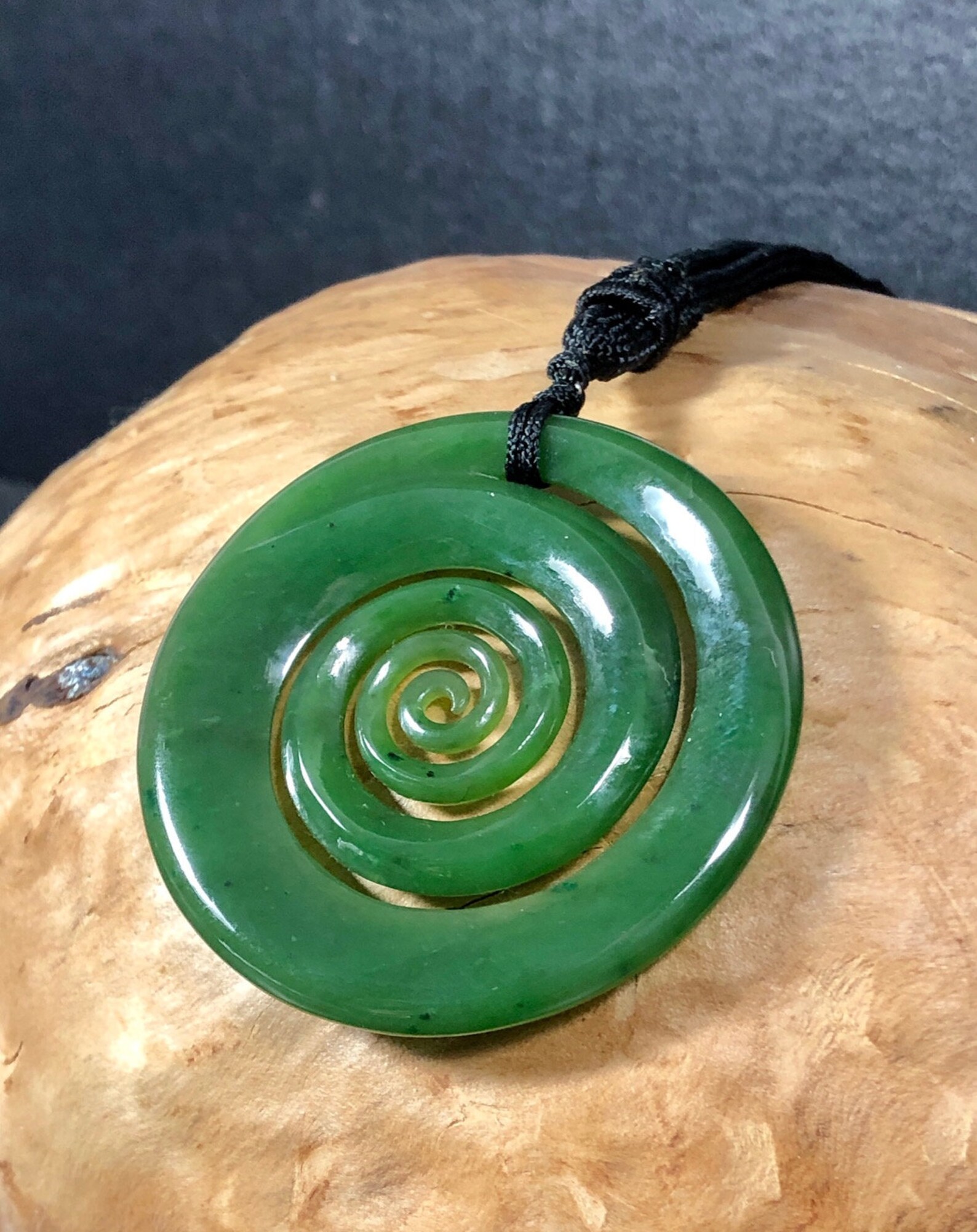 Canadian Nephrite Jade Spiral Pendant Jade Necklace | Etsy
