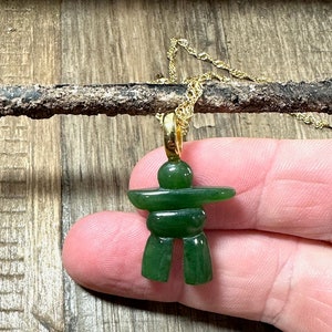 Canadian Nephrite Jade Inukshuk Pendant Gold-tone Stainless Steel - Etsy