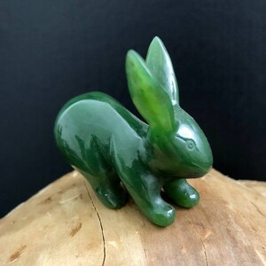Canadian Nephrite Jade Rabbit Carving - Mulitple Sizes - Jade Figurine ...