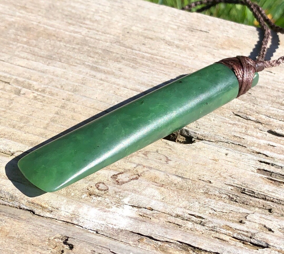 Large Canadian Jade Maori Style Toki Pendant, Jade Necklace Spinach ...