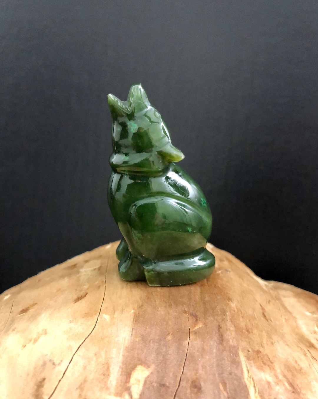 Canadian Nephrite Jade Wolf - Multiple Sizes - Green Jade - Etsy