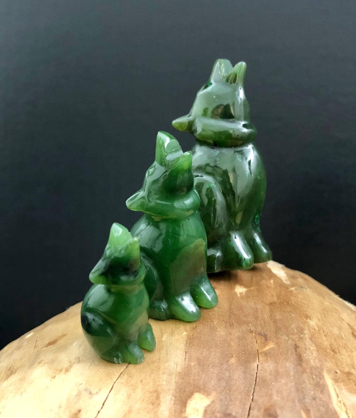 Canadian Nephrite Jade Wolf - Multiple Sizes - Green Jade - Etsy