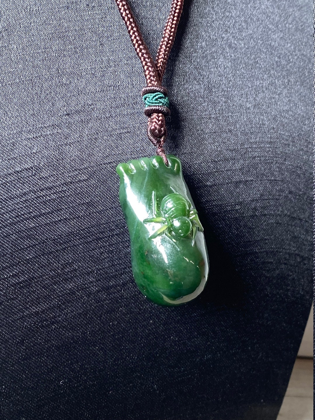 Canadian Jade Spider on a Foot Pendant Jade Necklace Jade Spider ...