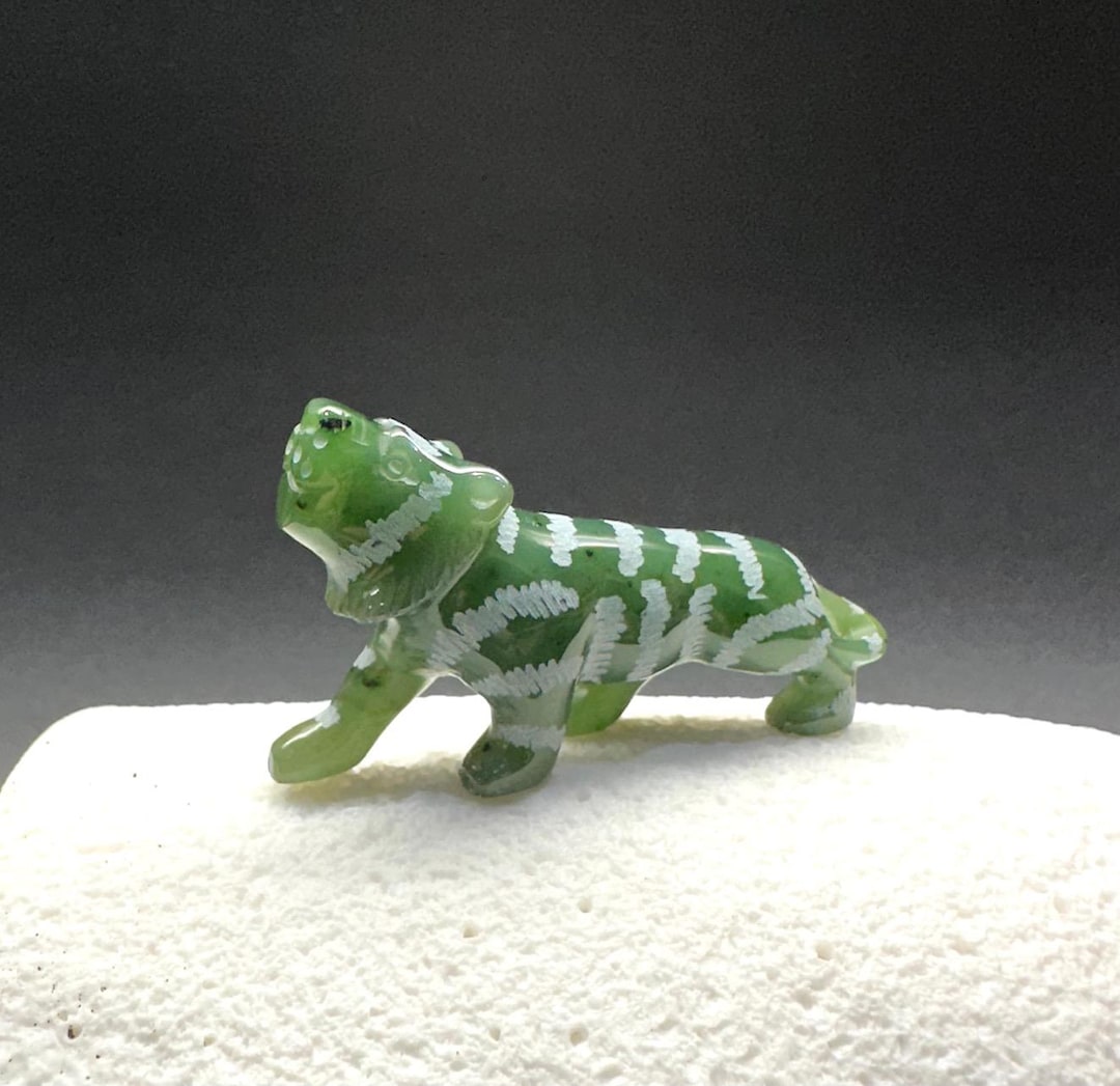 Canadian Jade Tiger Carving -2" - Etsy