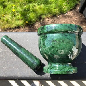 Canadian Nephrite Jade Mortar & Pestle 3.75 Natural Jade Authentic Jade ...
