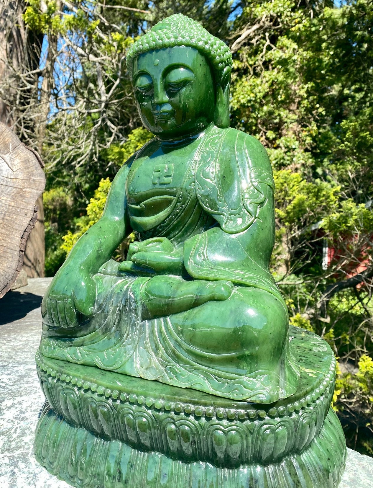 Large Canadian Nephrite Jade Buddha 18 Tall with base | Etsy