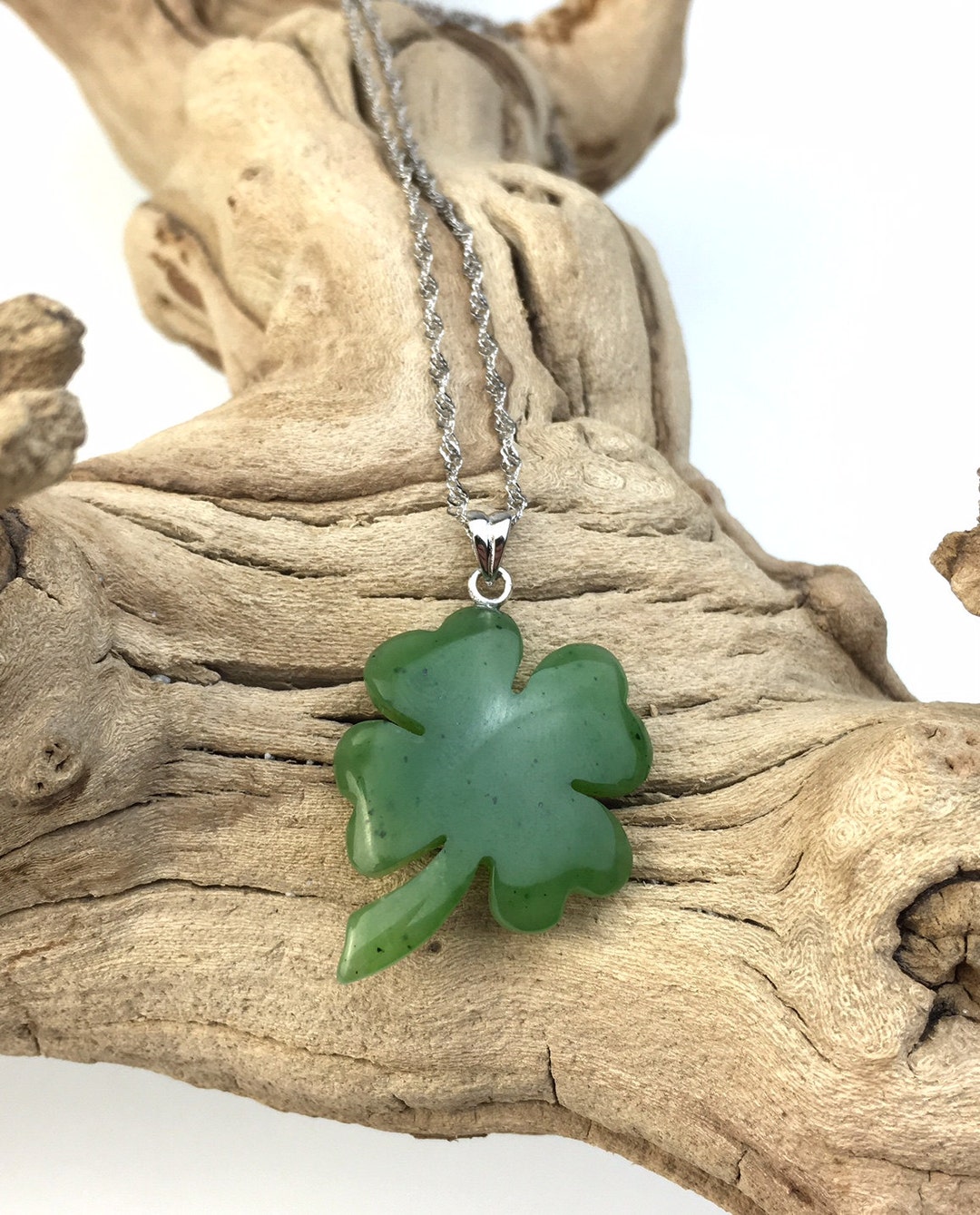 Canadian Jade Shamrock Pendant 2175 Green Jade Natural - Etsy Israel
