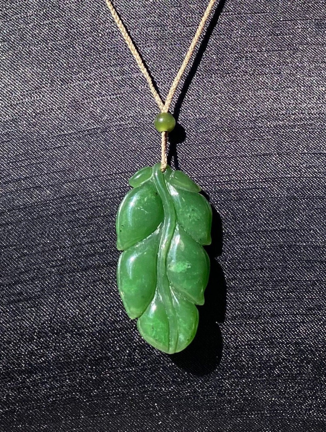 Canadian Nephrite Jade Leaf Pendant- Jade Necklace - Natural Jade ...