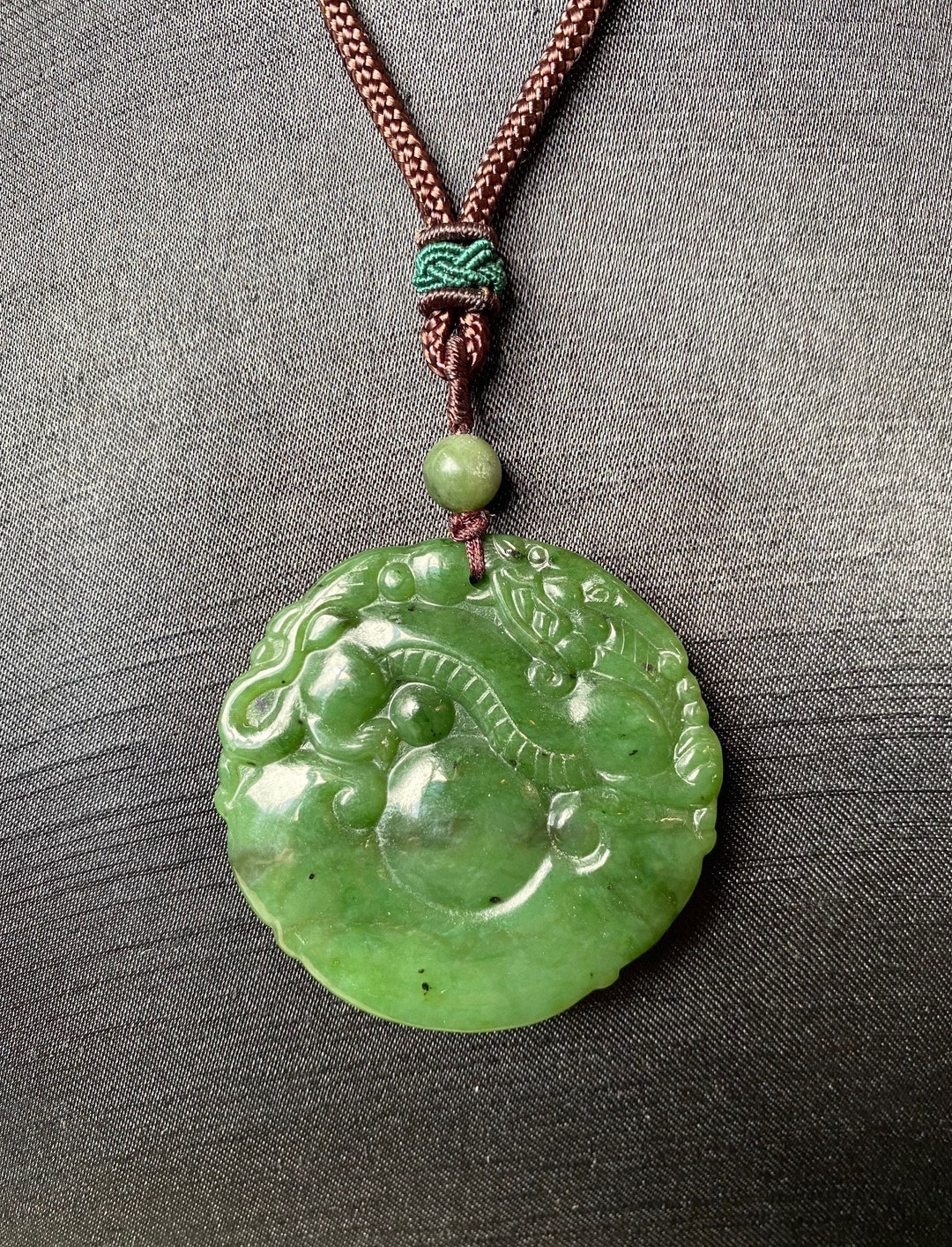 Canadian Nephrite Jade Double Sided Dragon Pendant Dragon Necklace ...