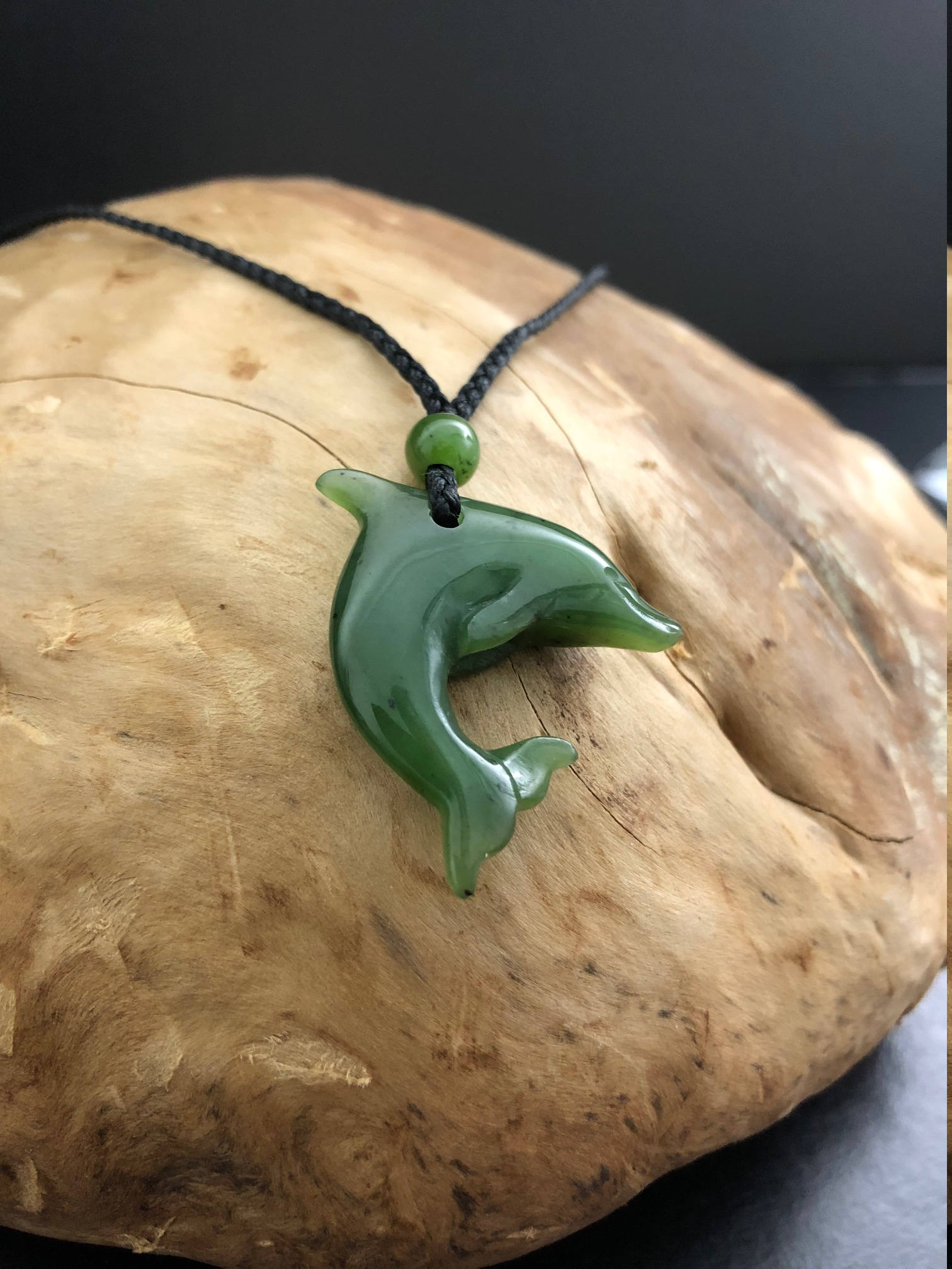 Canadian Nephrite Jade Dolphin Pendant Green Jade Jade | Etsy