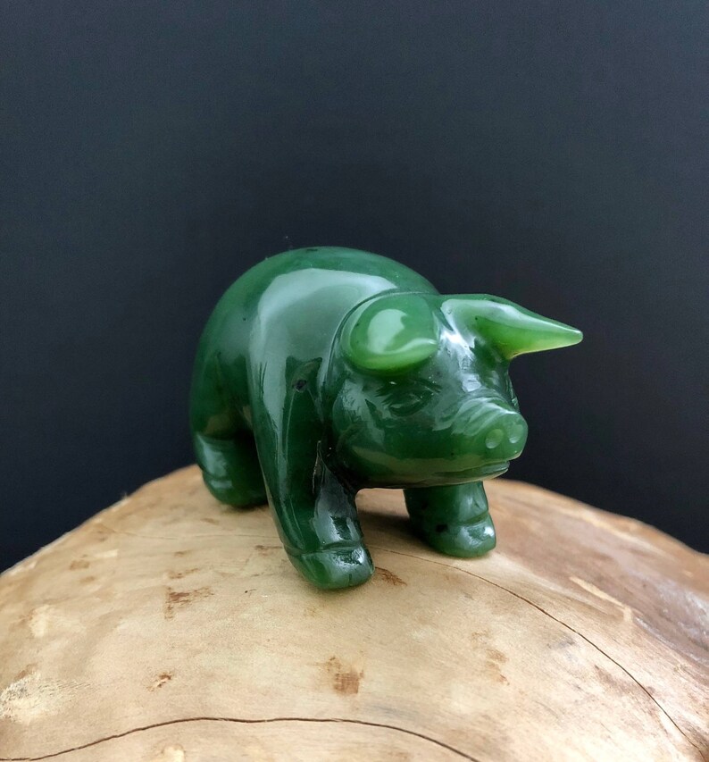 Canadian Jade Pig Animal Carving Multiple Sizes Green Jade - Etsy
