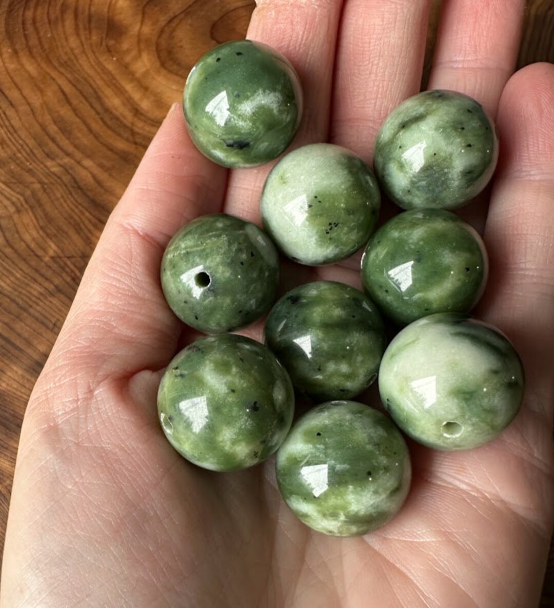 Mottled Canadian Jade Bead 18mm and 20mm Available Sold - Etsy