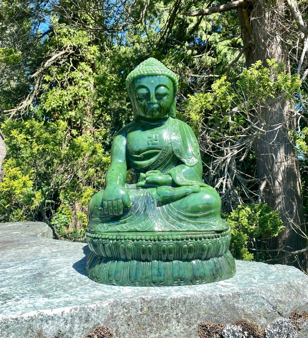 Large Canadian Nephrite Jade Buddha - 18" Tall With Base - Etsy