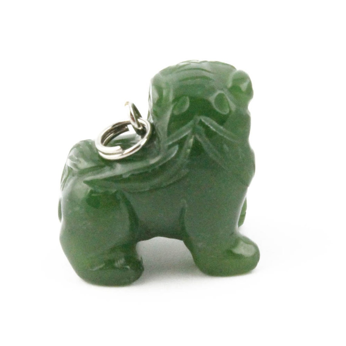 Canadian Jade Pixiu Charm - 17mm - Green Jade - Natural Jade - Foo Dog ...