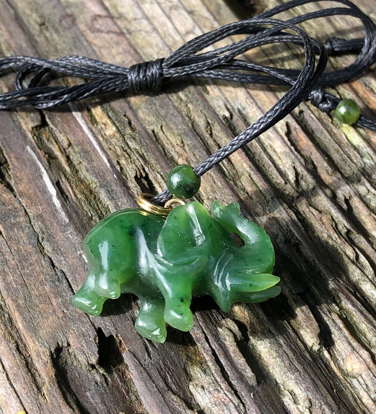 Canadian Jade Elephant Pendant - Green Jade - Natural Jade - Jade ...