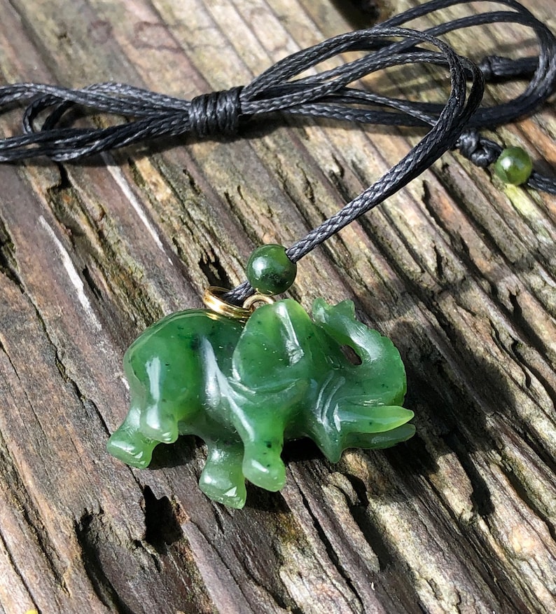 Canadian Jade Elephant Pendant Green Jade Natural Jade - Etsy