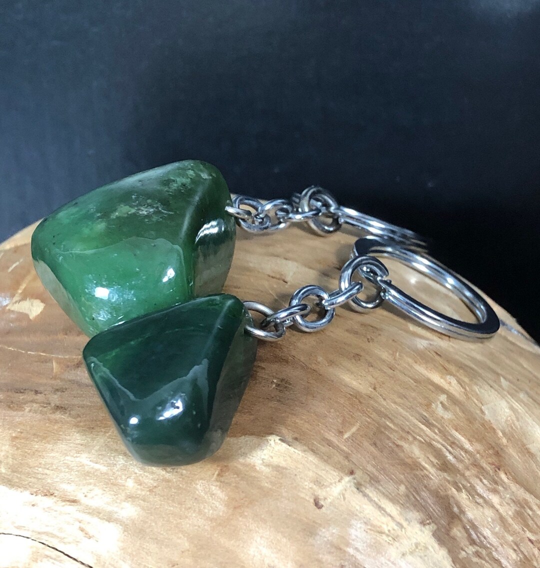Canadian Nephrite Jade Nugget Key Chain - Jade Gift - Natural Jade ...