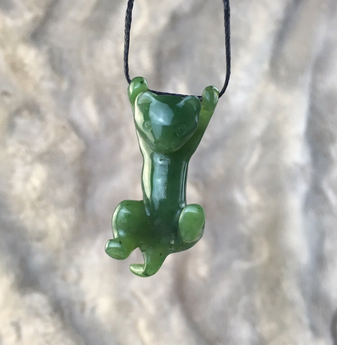 Canadian Jade Cat Pendant 3190 Green Jade Natural Jade | Etsy