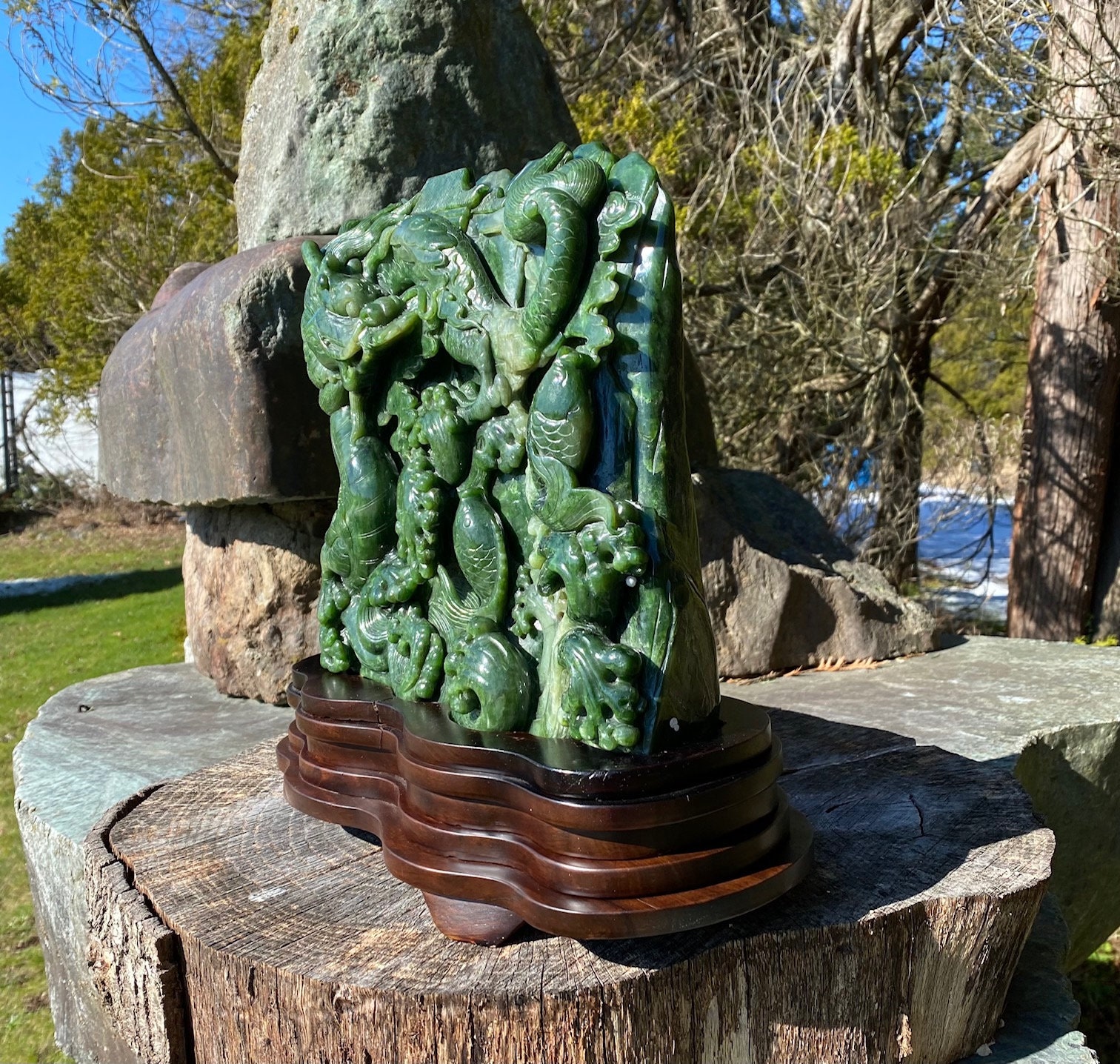 Canadian Nephrite Jade Dragon Carving One of A Kind | Etsy