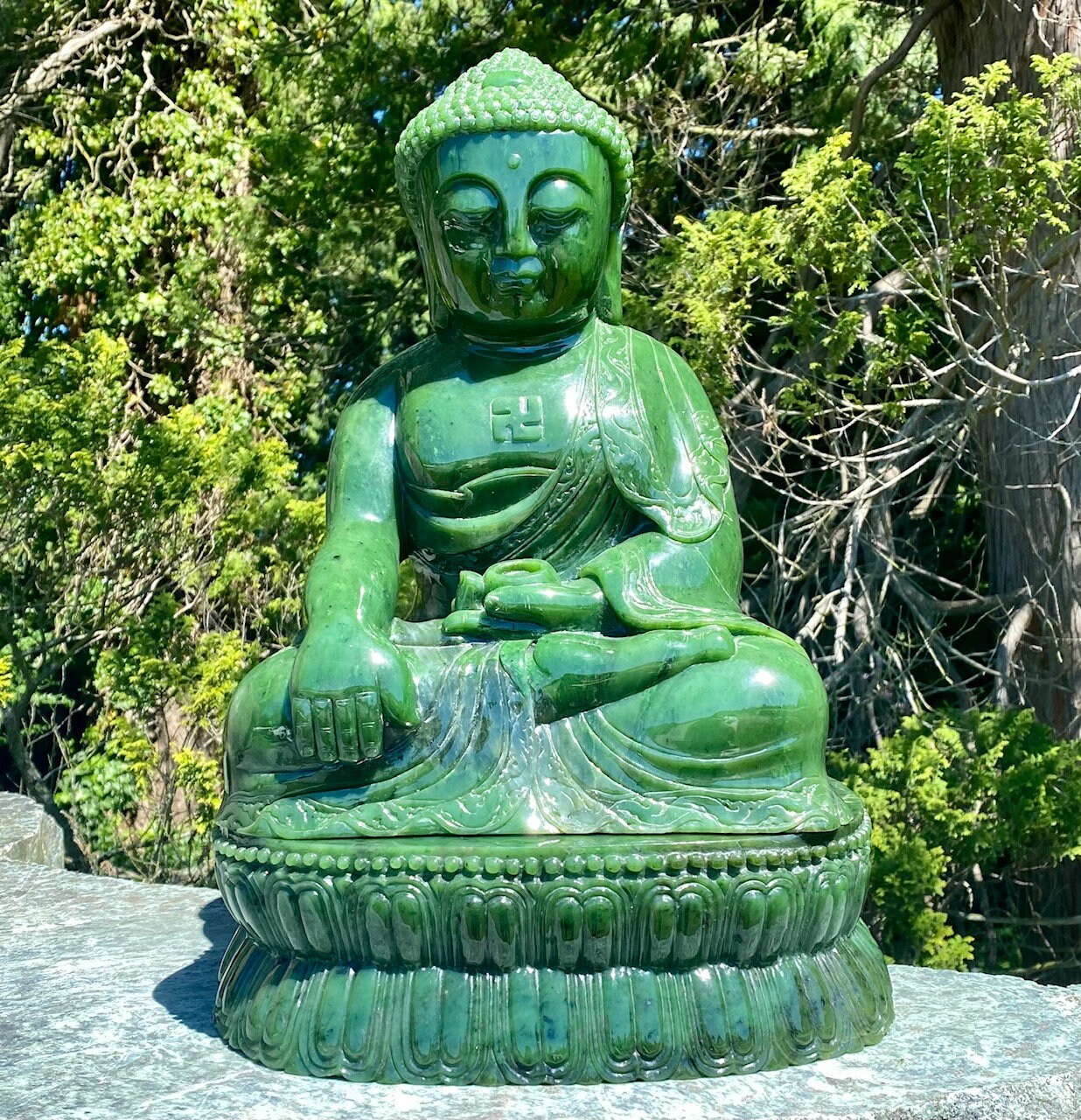 Large Canadian Nephrite Jade Buddha 18 Tall with base | Etsy
