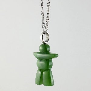 Canadian Nephrite Jade Inukshuk Pendant - Stainless Steel - Etsy