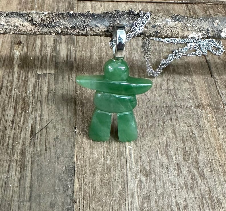 Canadian Nephrite Jade Inukshuk Pendant Stainless Steel - Etsy