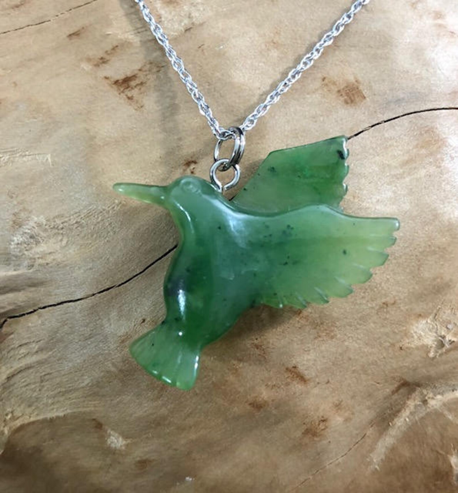 Canadian Nephrite Jade Hummingbird Pendant Jade Necklace - Etsy