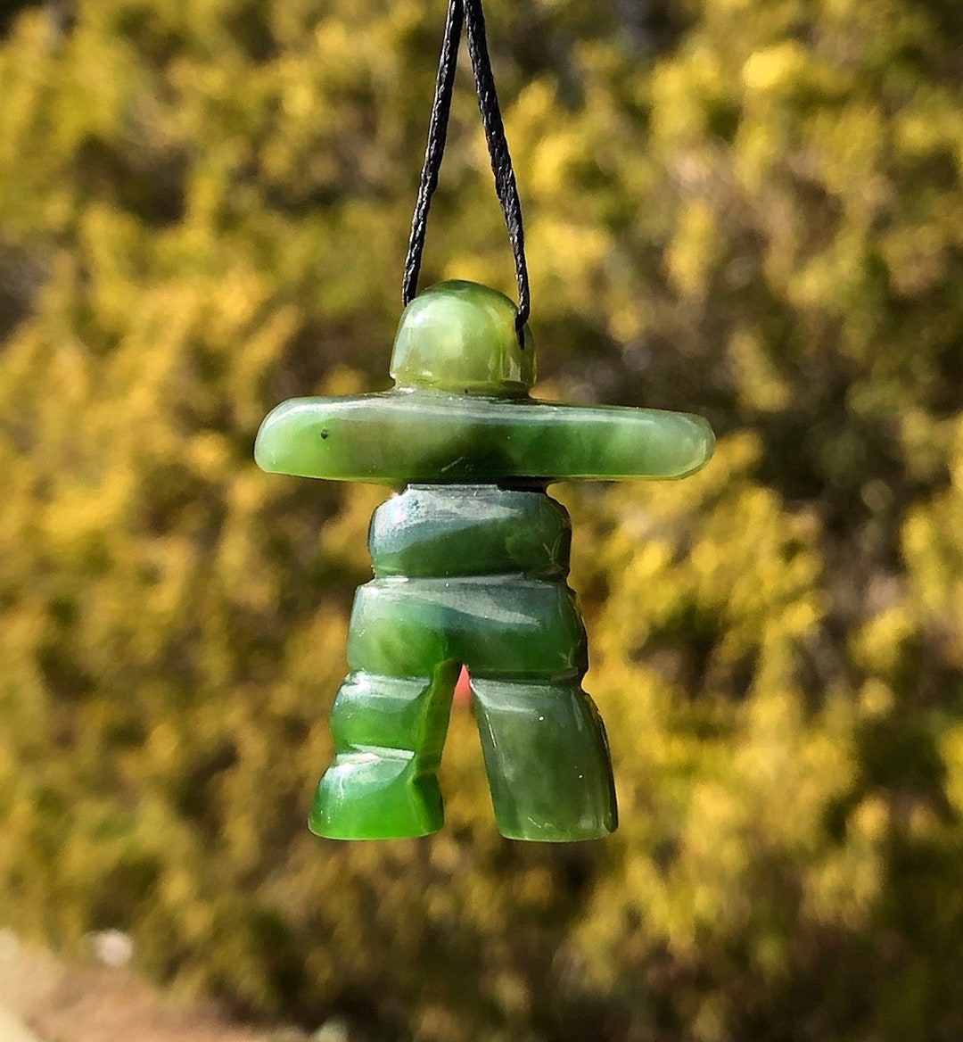 Canadian Nephrite Jade Inukshuk Pendant Green Jade Natural Jade Jade ...