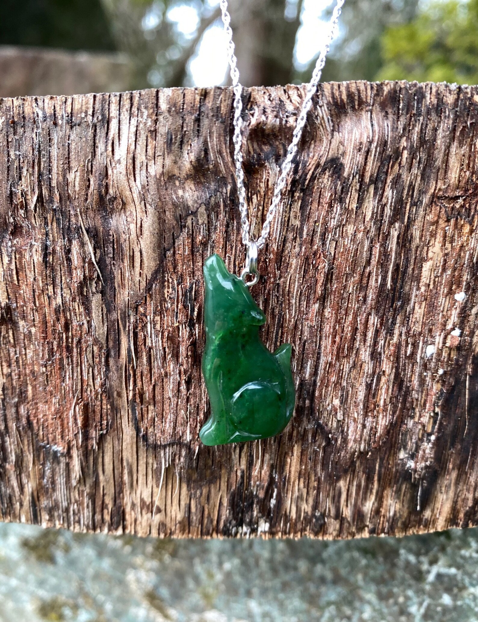 Canadian Nephrite Jade Wolf Pendant, Wolf Necklace, Natural Jade - Etsy