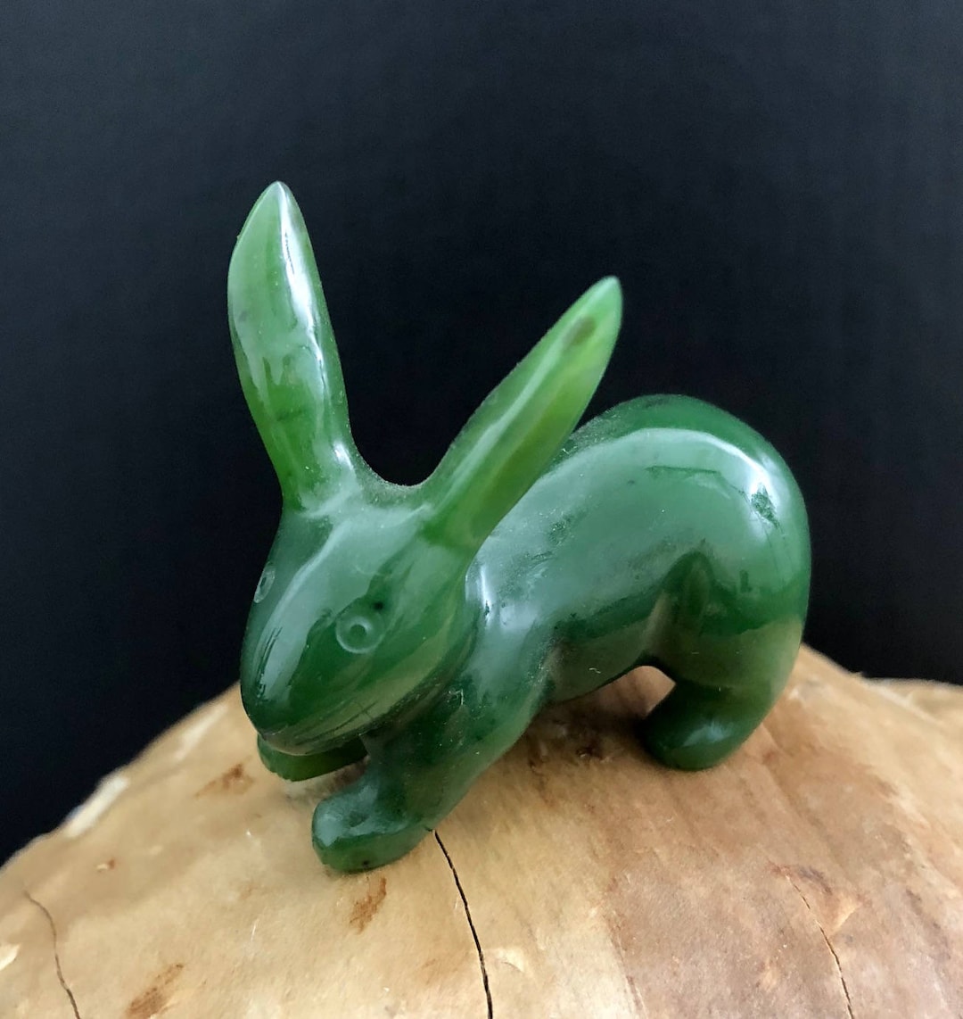 Canadian Nephrite Jade Rabbit Carving - Mulitple Sizes - Jade Figurine ...
