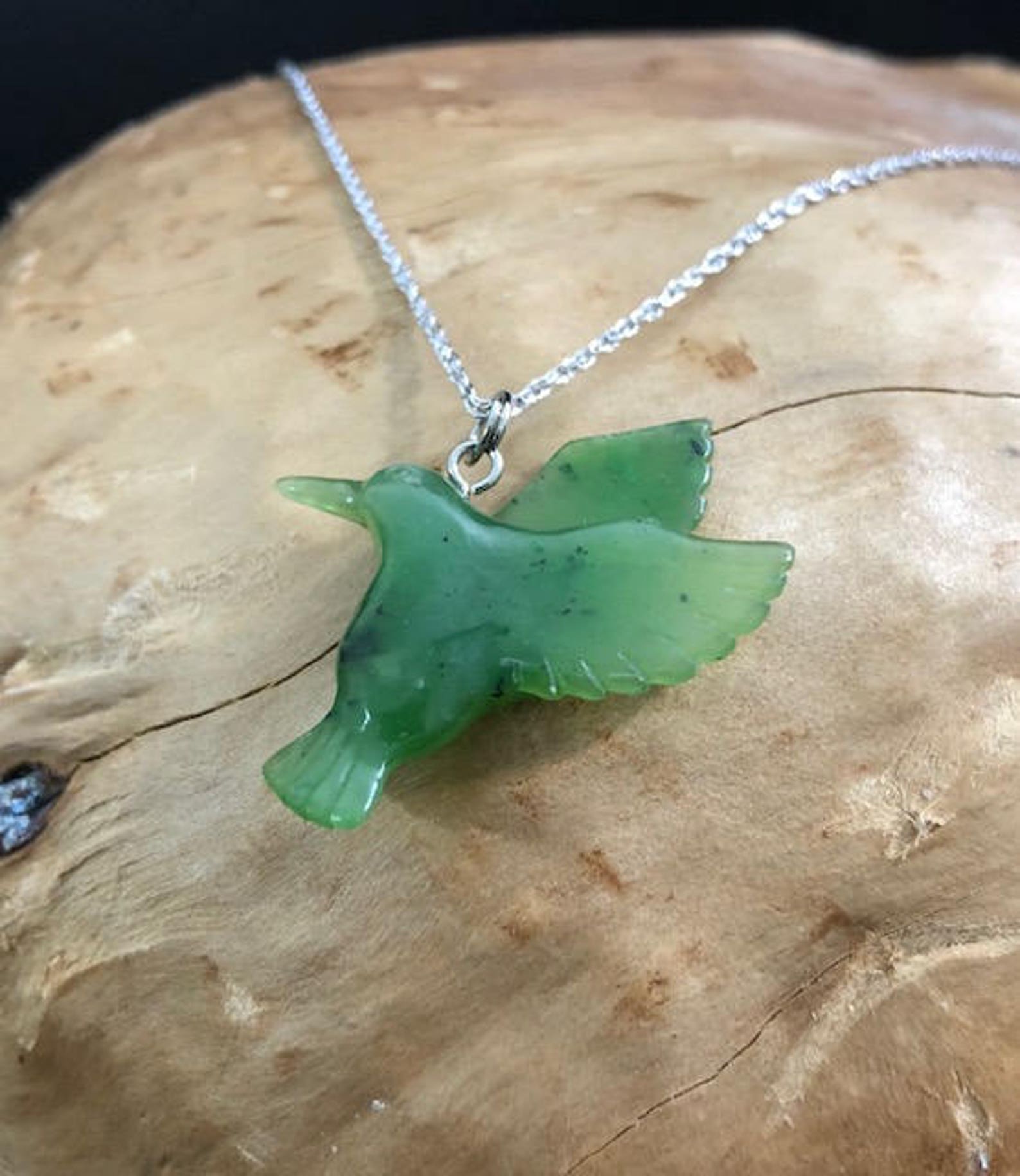 Canadian Nephrite Jade Hummingbird Pendant Jade Necklace - Etsy