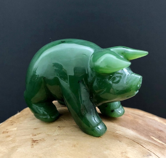 Canadian Jade Pig Animal Carving Multiple Sizes Green Jade | Etsy Canada