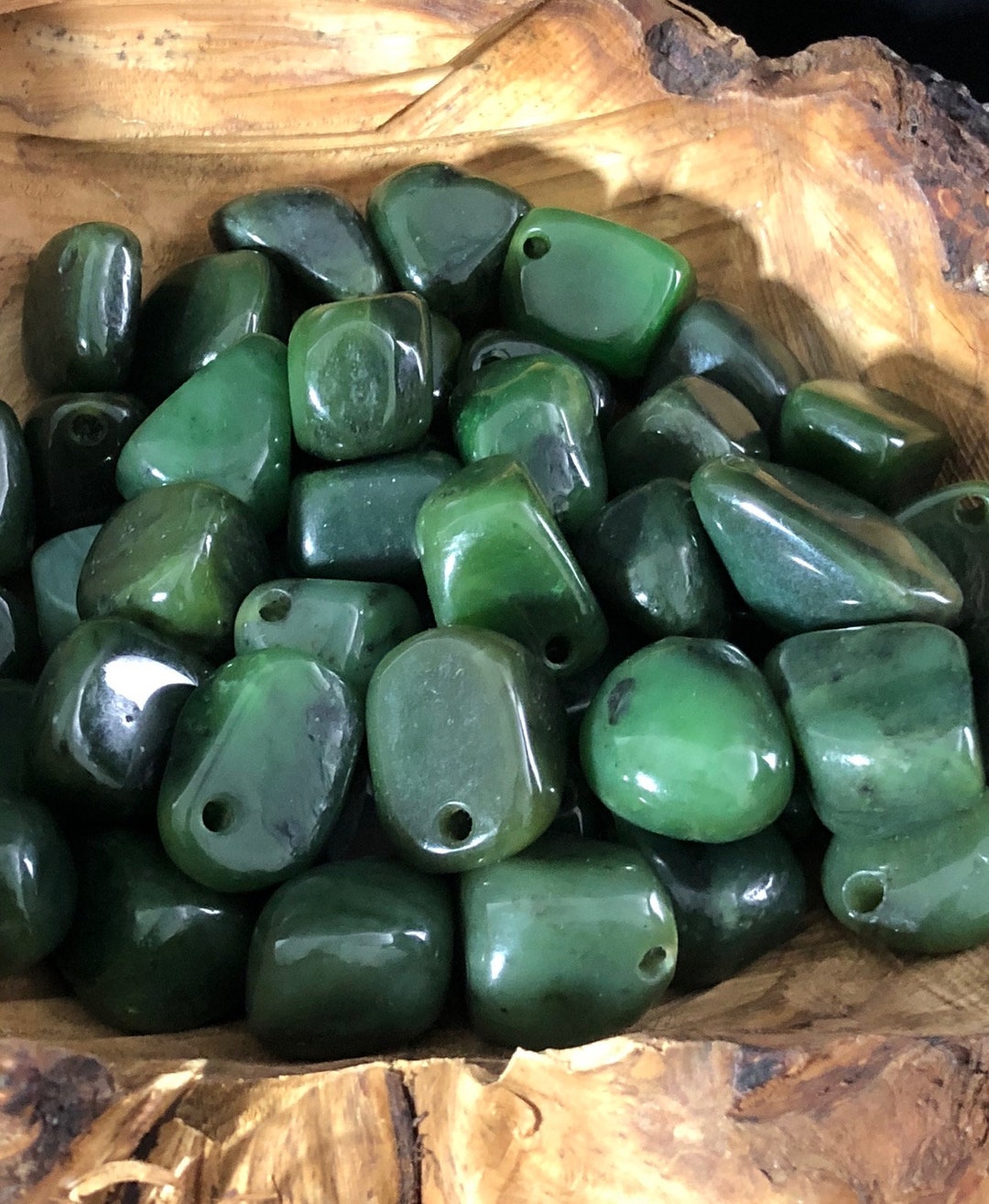 Canadian Nephrite Jade Nuggets - With or Without Holes - 1" and .5 ...