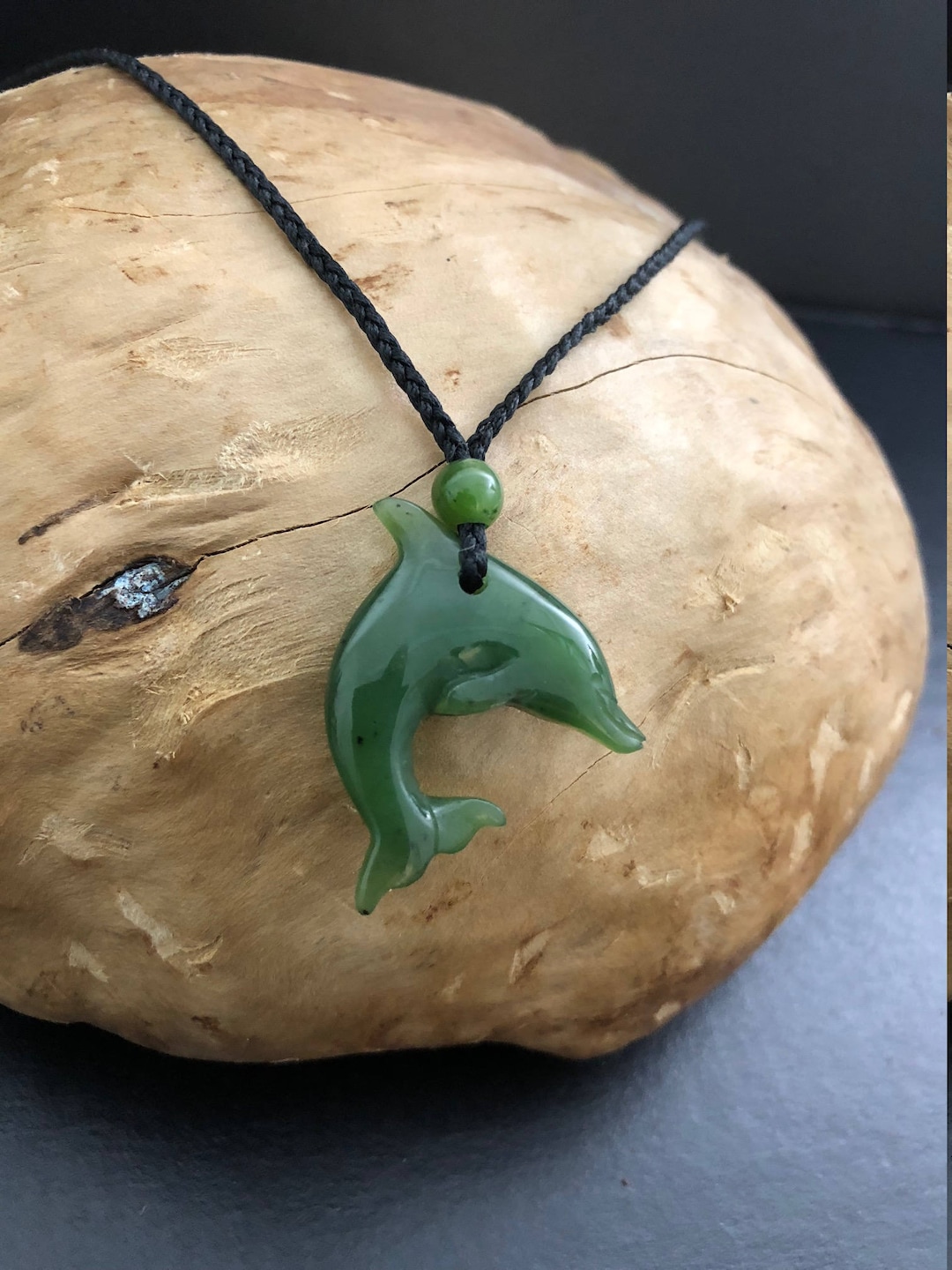 Canadian Nephrite Jade Dolphin Pendant - Green Jade - Jade Necklace - Etsy