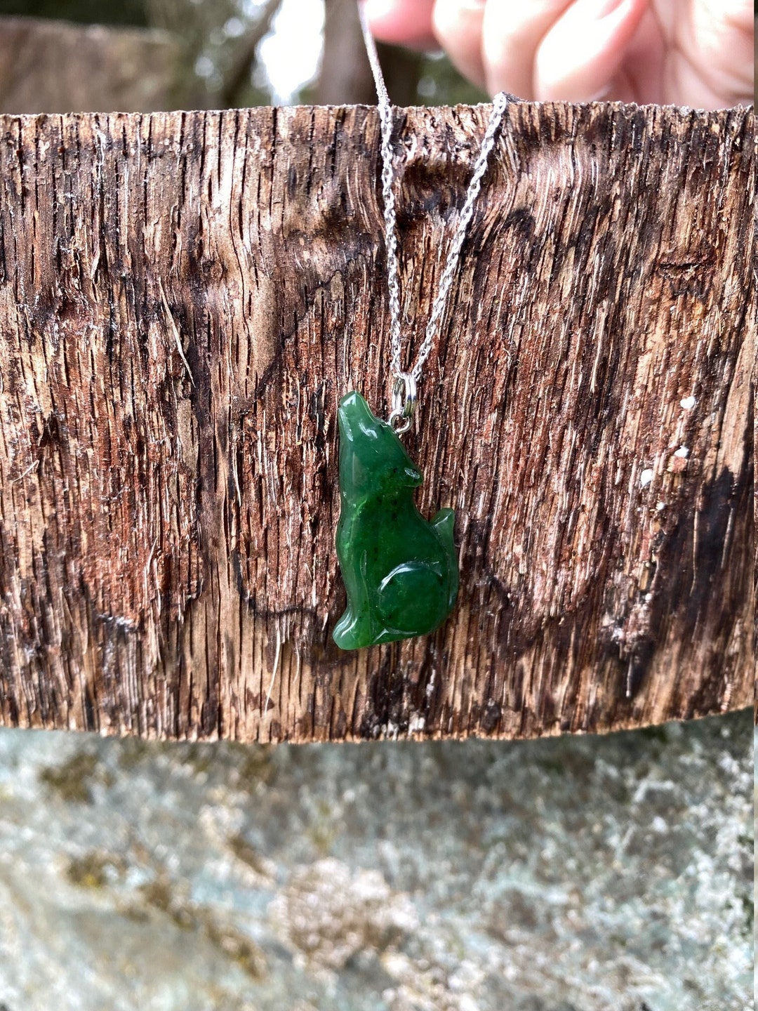 Canadian Nephrite Jade Wolf Pendant, Wolf Necklace, Natural Jade - Etsy