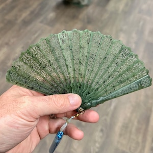 Intricate Nephrite Jade Fan - 4" Tall - Etsy