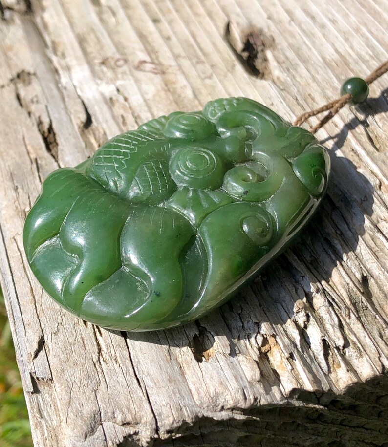Canadian Nephrite Jade Goldfish Pendant Jade Necklace | Etsy