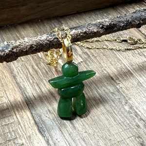 Canadian Nephrite Jade Inukshuk Pendant Gold-tone Stainless Steel - Etsy