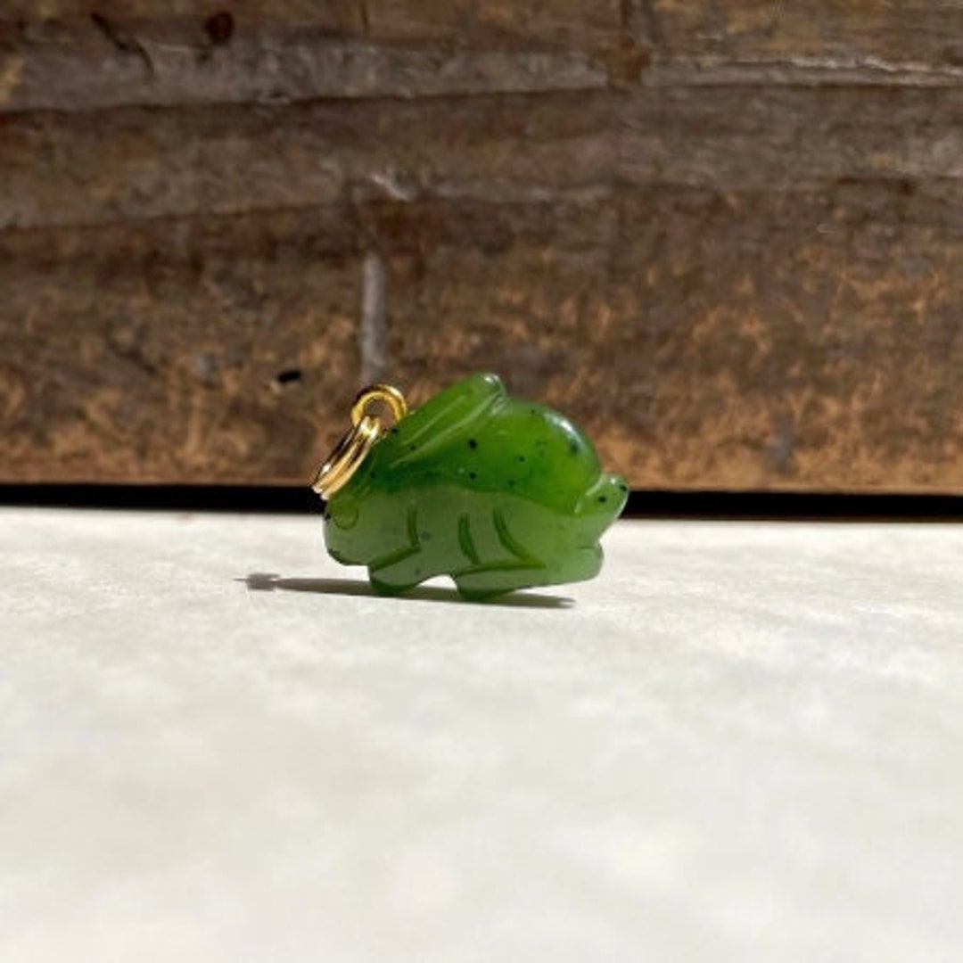 Canadian Nephrite Jade Rabbit Charm Necklace Authentic Jade - Etsy