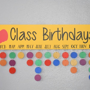 Class Birthday Sign Classroom Birthday Sign Teacher Gift - Etsy
