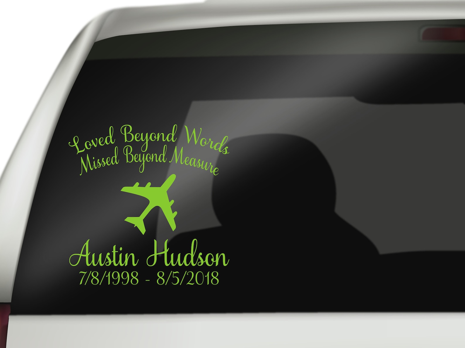 Loved Beyond Words Missed Beyond Measure Airplane Decal, Remembrance ...