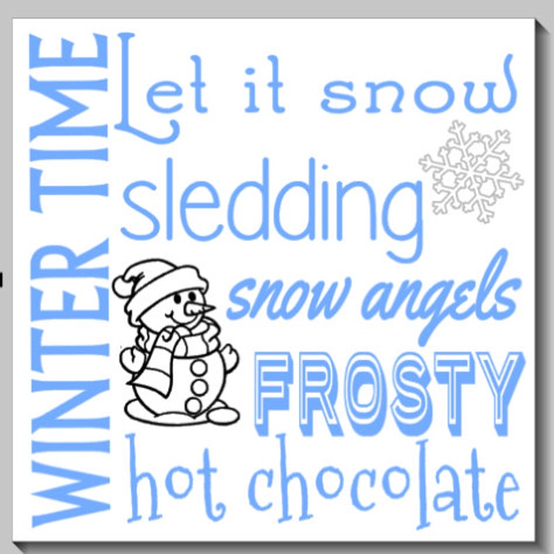 Winter Time Sign Sledding Snow Angels Frosty Let It Snow - Etsy