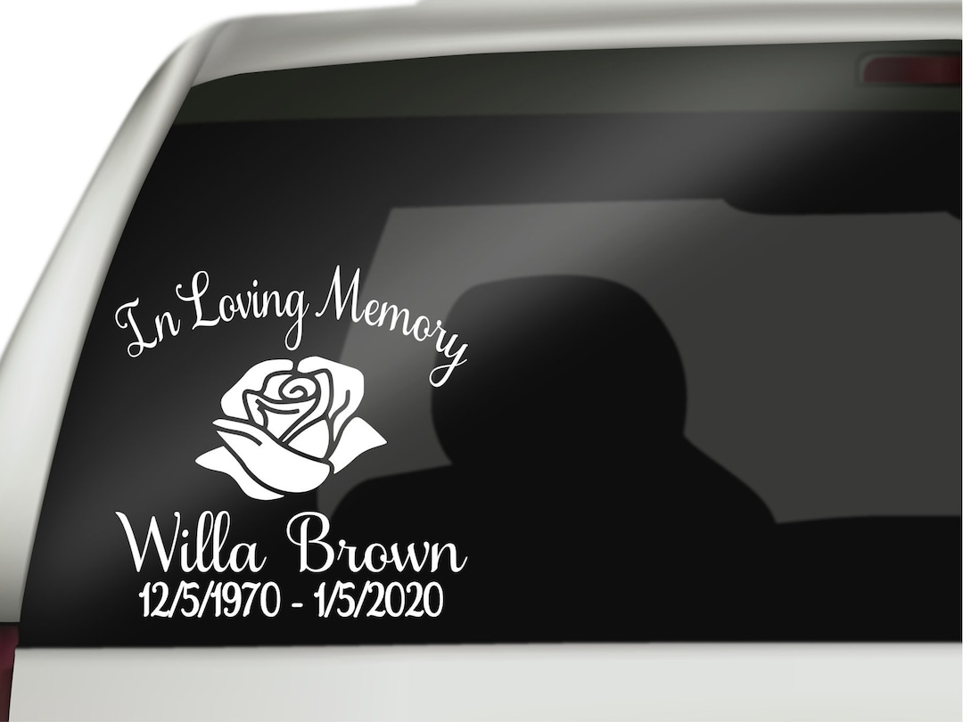 In Loving Memory Rose Decal, Remembrance Decal, in Loving Memory Decal ...