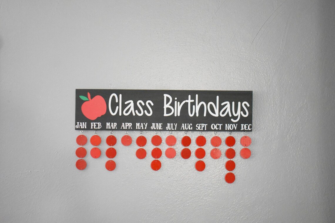Class Birthday Sign, Classroom Birthday Sign, Teacher Gift, Teacher ...