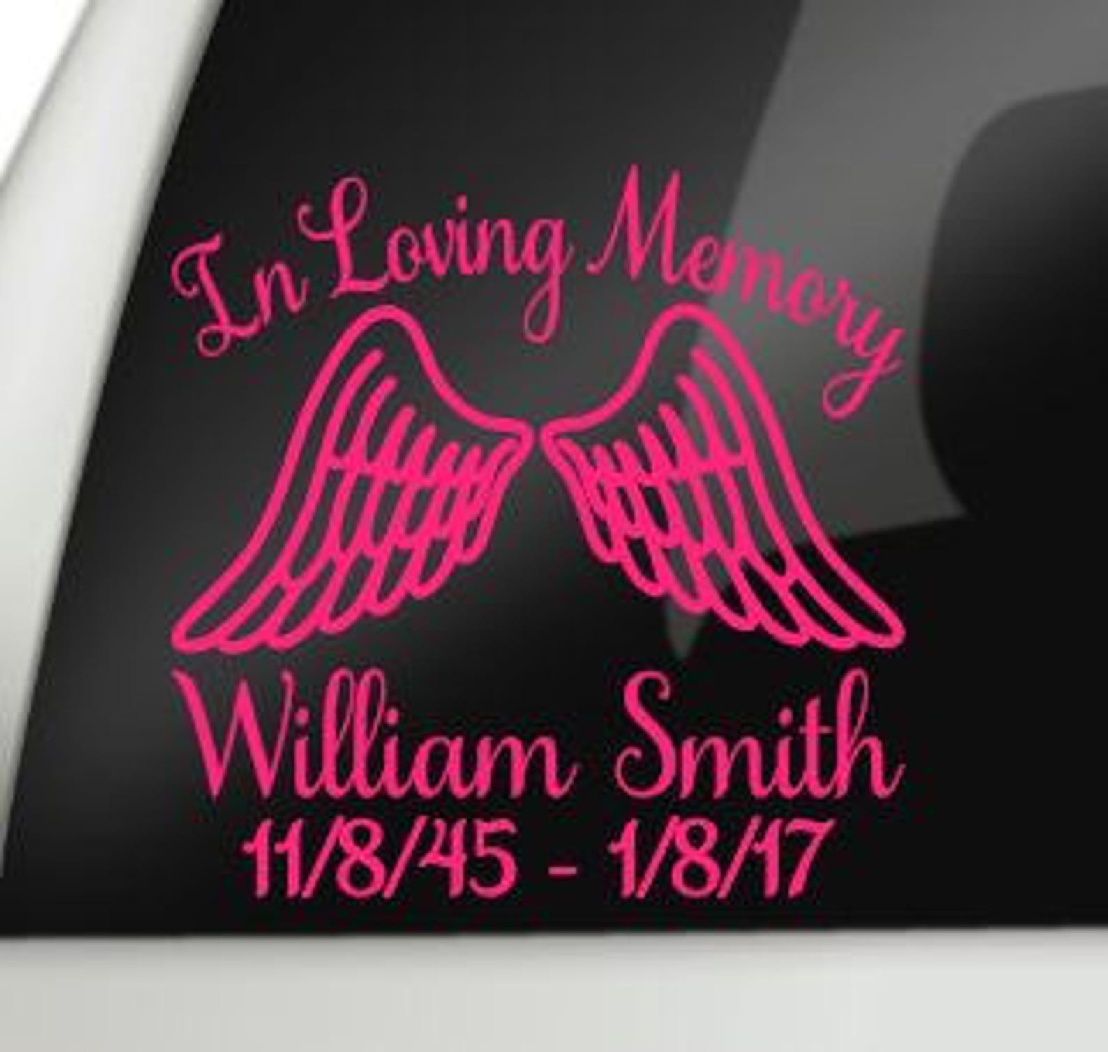 In Loving Memory Angel Wings Decal Angel Wings Memorial | Etsy